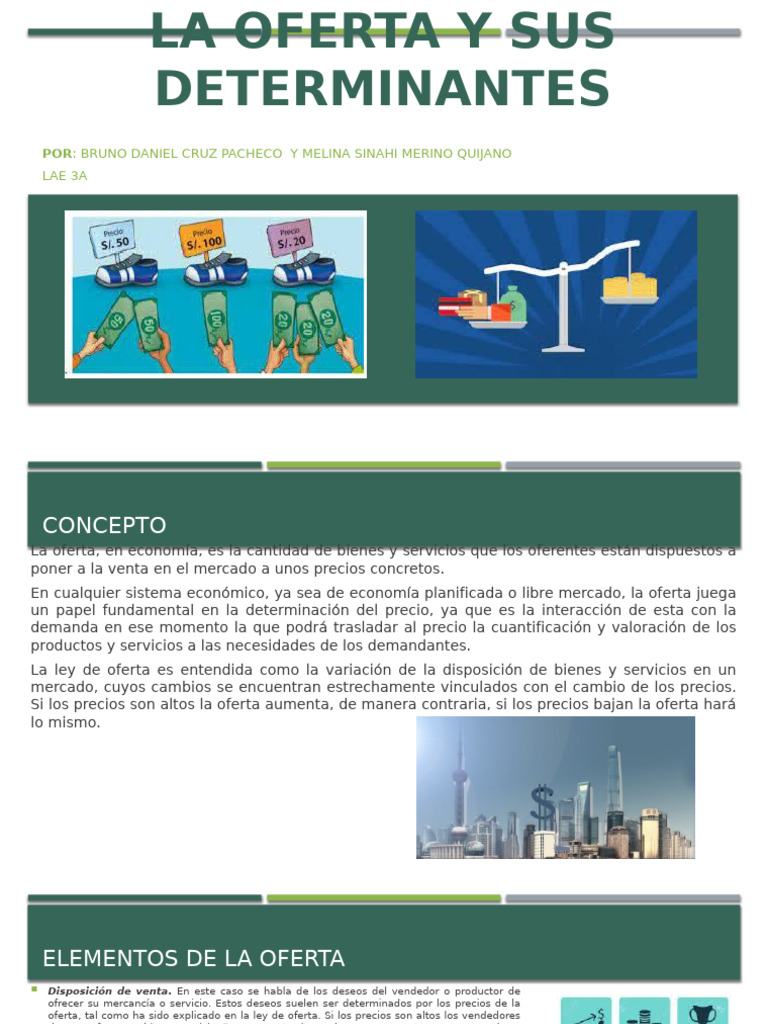 La Oferta y Sus Determinantes | PDF | Oferta (economía) | Finanzas y dinero