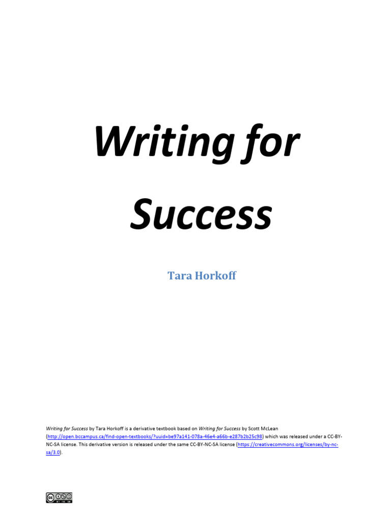 Writing For Success 1st Canadian Edition RPL Academic Writing Skills ...
