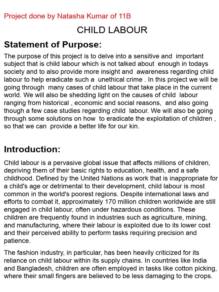 Child Labour | PDF