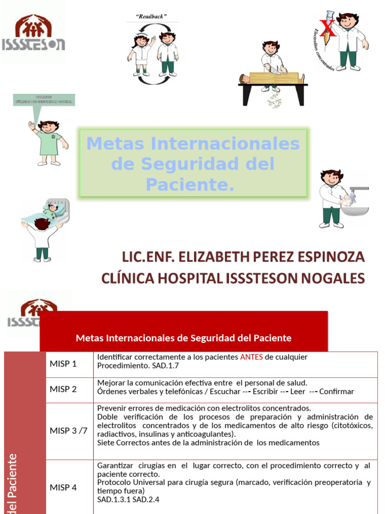 1.metas Internacionales para La Seguridad Del Paciente | PDF