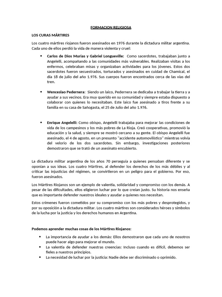 Formacion Religiosa | PDF