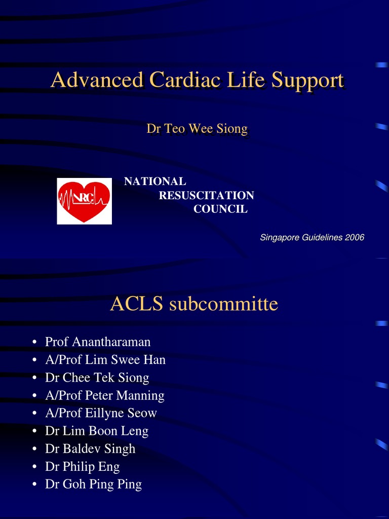 Advanced Cardiac Life Support | PDF | Cardiopulmonary Resuscitation ...