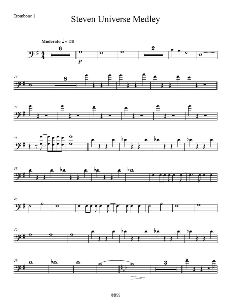 Steven Universe Medley 2.0 - Trombone 1 | PDF