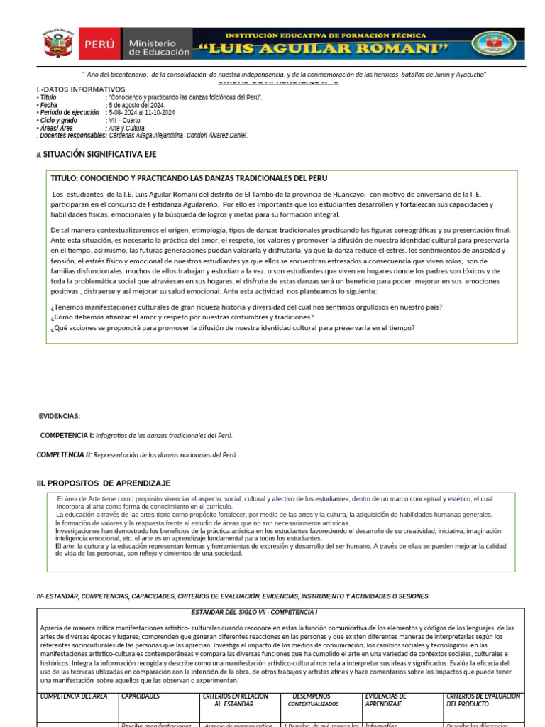 Unidad de Aprendizaje-Iii Bim-Tercer Grado-2024. | PDF | Aprendizaje | Ciencias sociales