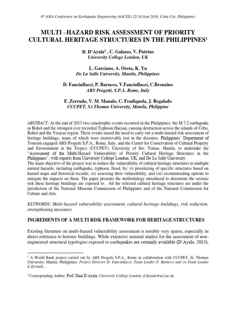 Multi Hazard Risk Assessment of Priority | PDF