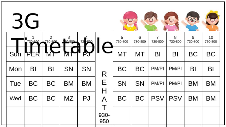 Timetable 3G | PDF