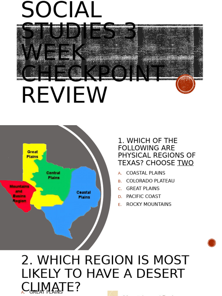 Social Studies 3 Week Checkpoint Review | PDF
