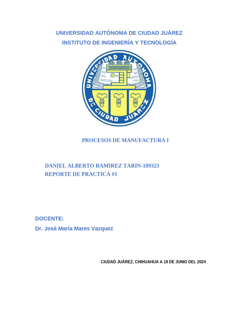 Practica 1 Procesos de Manufactura | PDF