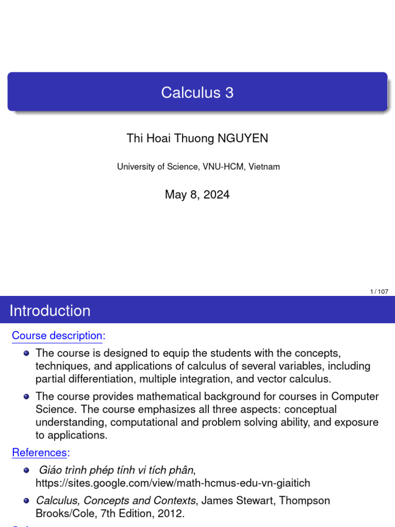 Calculus III Presentation Slide - Chapter 1 | PDF