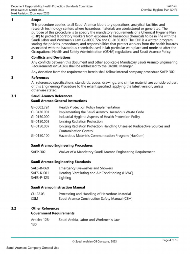 Chemical Hygiene Plan (CHP) - 04 | PDF
