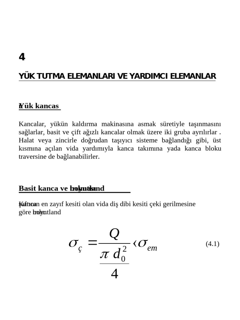 Yük Tutma Elm. Ve Yardımcı Elm. | PDF