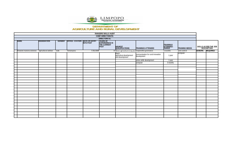 Skills Audit Template 2023-24 | PDF