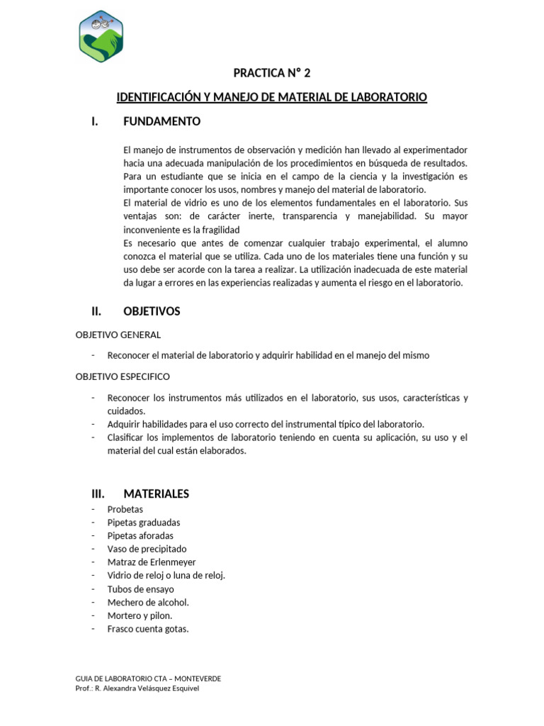 PRACTICA #2 Instrumentos de Labo | PDF