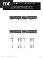 Aspect Ratio Cheat Sheet | PDF | Display Resolution | Multimedia