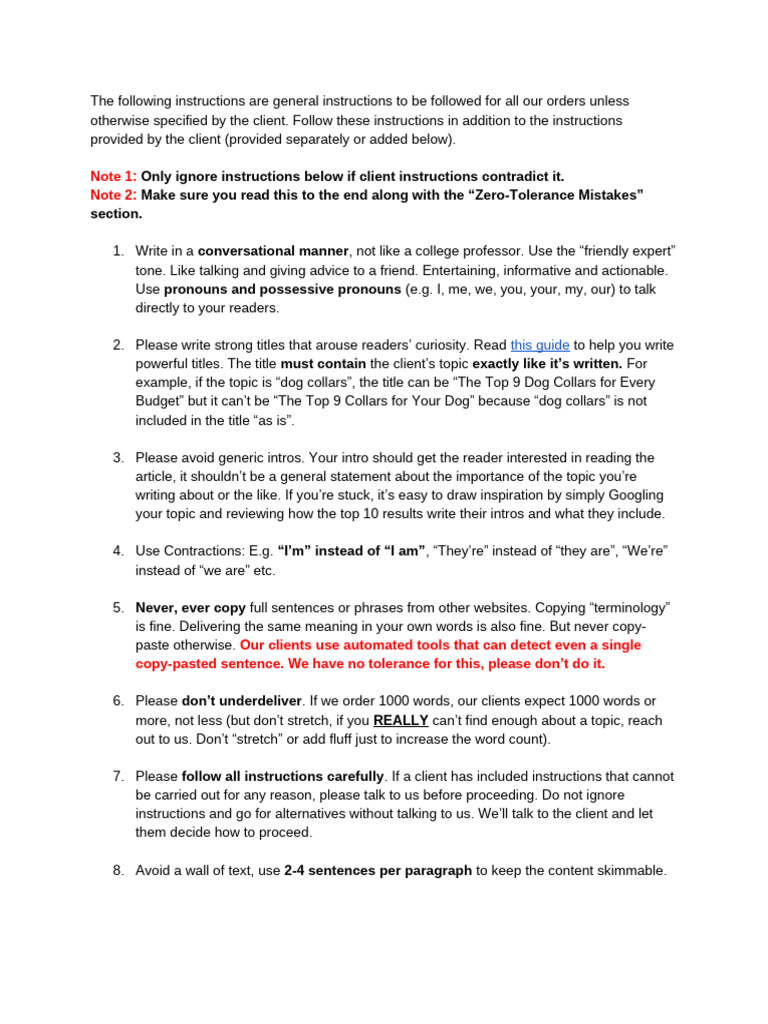 General Instructions | PDF