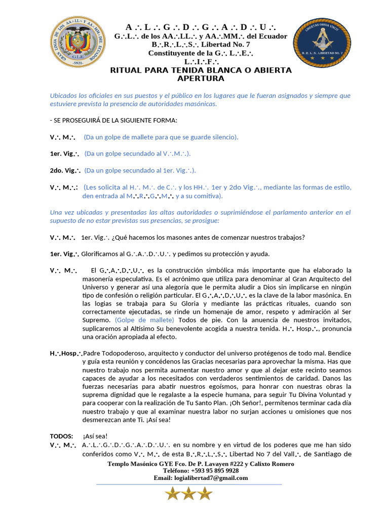 LIBERTAD No 7 - Tenida Blanca o Abierta | PDF