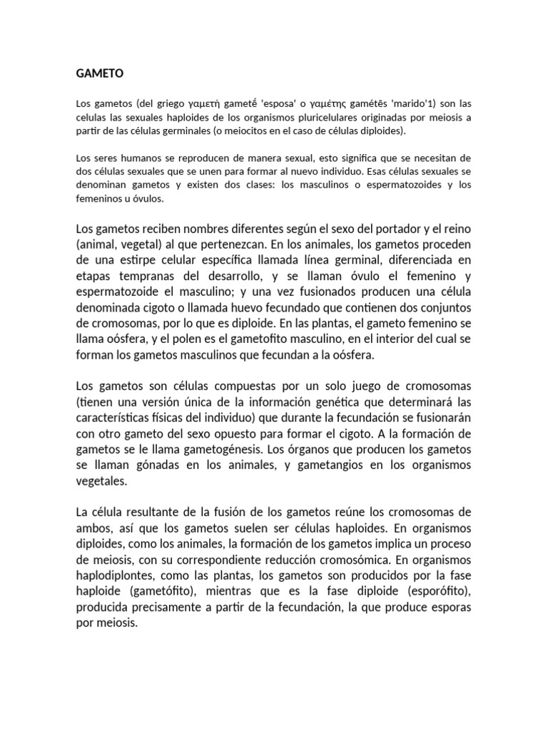 GAMETO | PDF