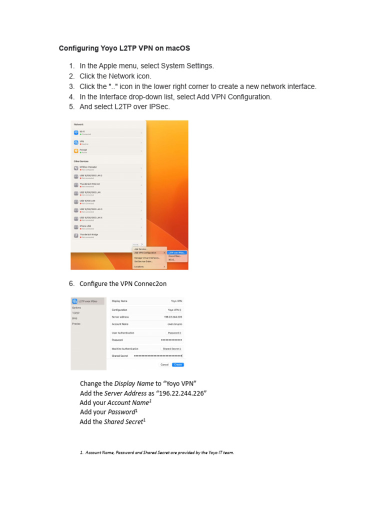Configuring Yoyo L2TP VPN On macOS and Windows | PDF