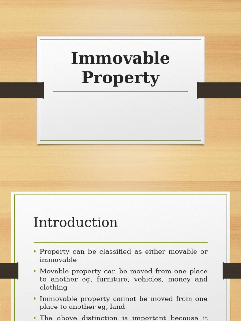 Immovable Property | PDF