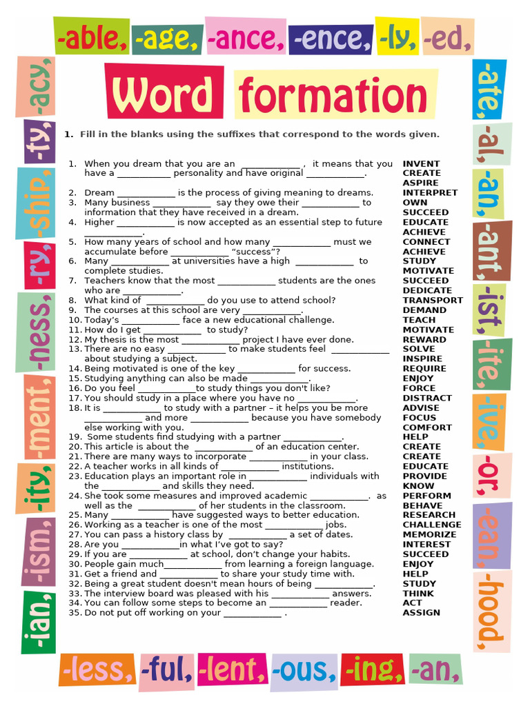 word formation 5 | PDF