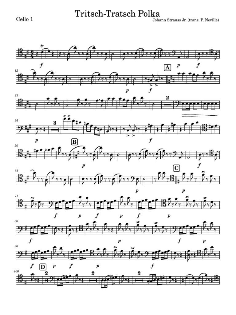 Tritsch-Tratsch Polka - Cello 1 | PDF