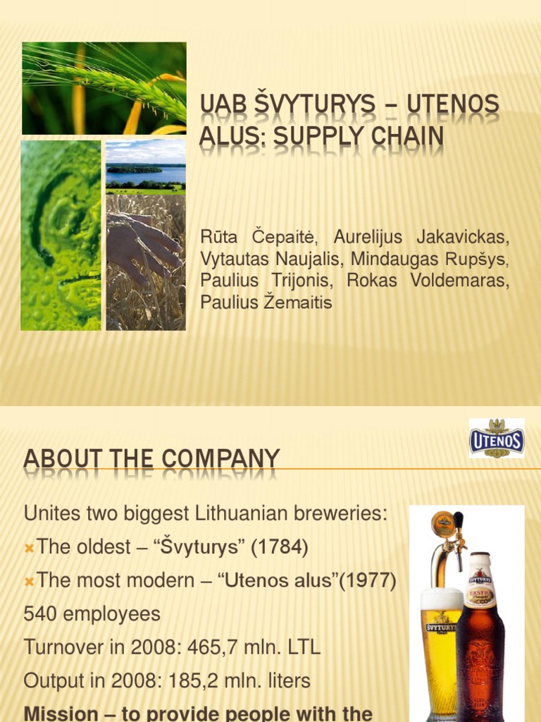 Švyturys - Utenos Alus | PDF | Logistics | Brewing