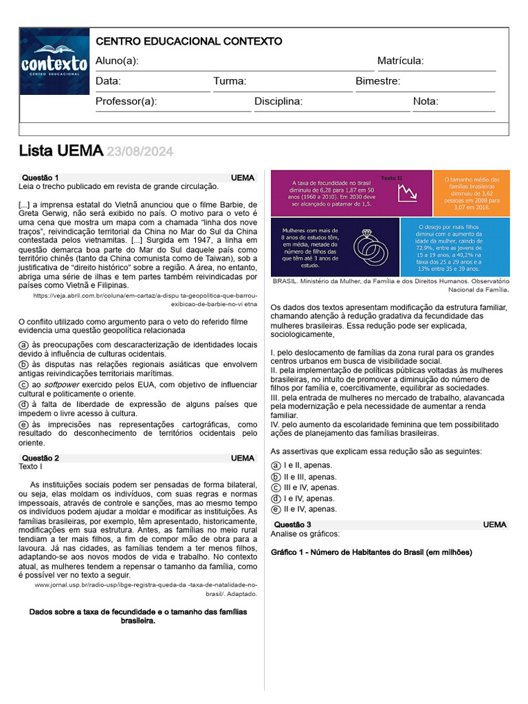 Lista Uema | PDF