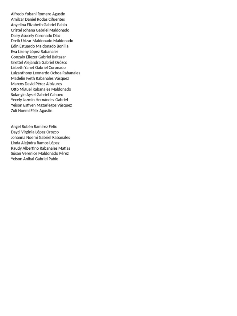 LISTADO Segundo y Quinto 2024 | PDF