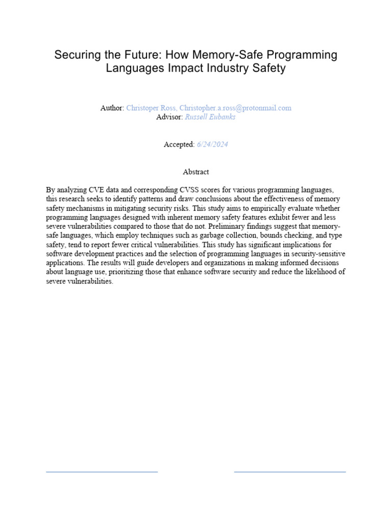 SANS - Securing The - Future - How - Memory - Safe - Programming - Languages - Impact - Industry ...