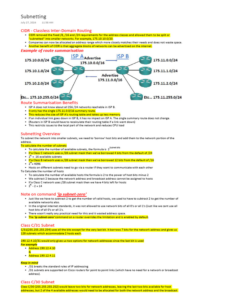 CIDR & Subnetting for Network Pros | PDF | Ip Address | Computer Architecture