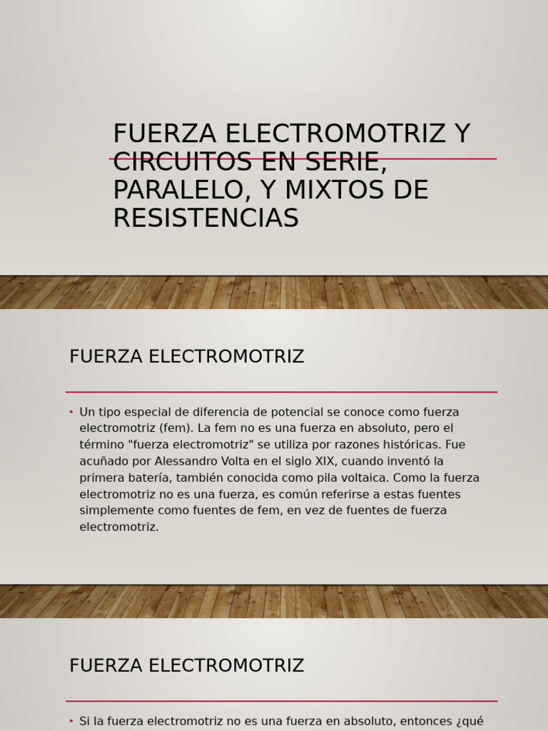 Fuerza Electromotriz Y Circuitos En Serie Peralelo Pdf Resistencia