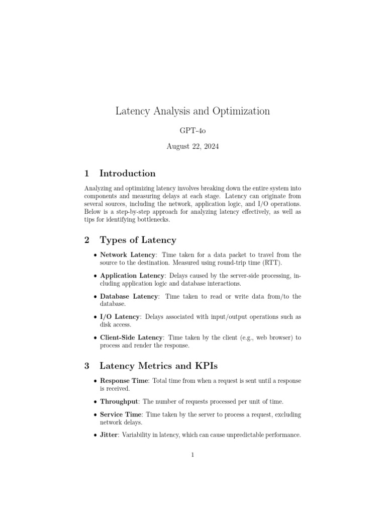 Latency in Systems | PDF