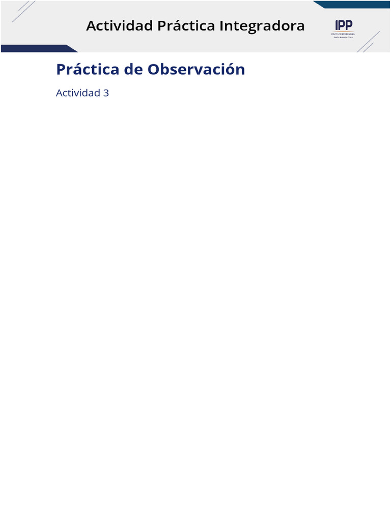 M3 Practica de Observación - Ipp | PDF