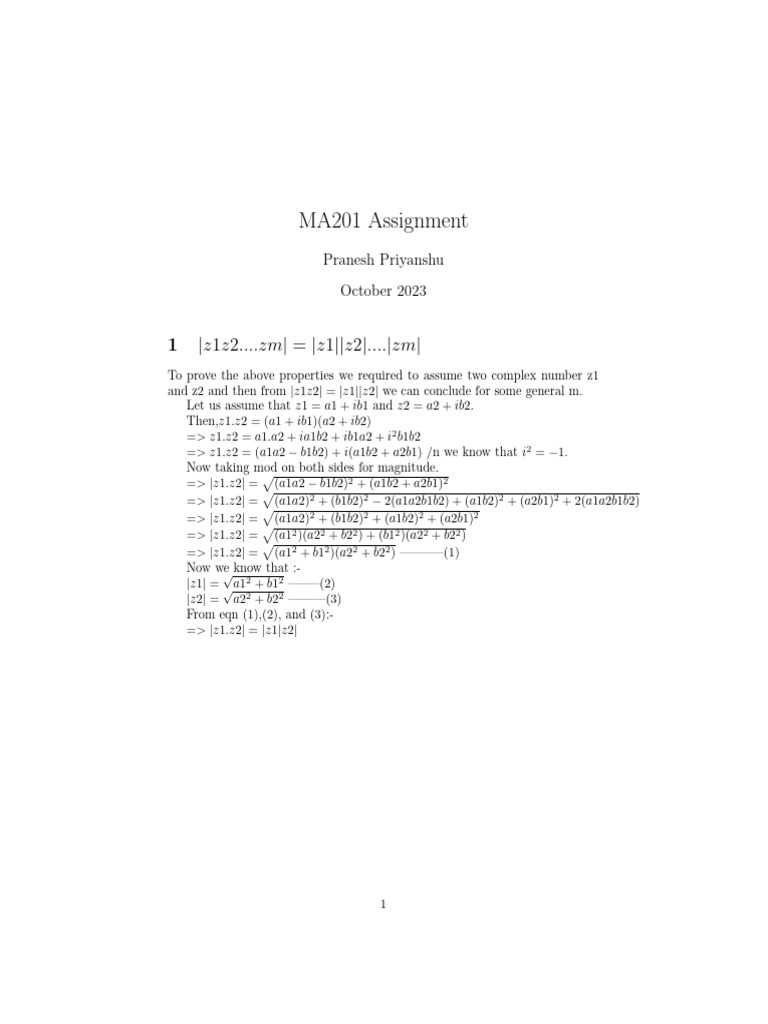 MA201_Assignment (1) | PDF