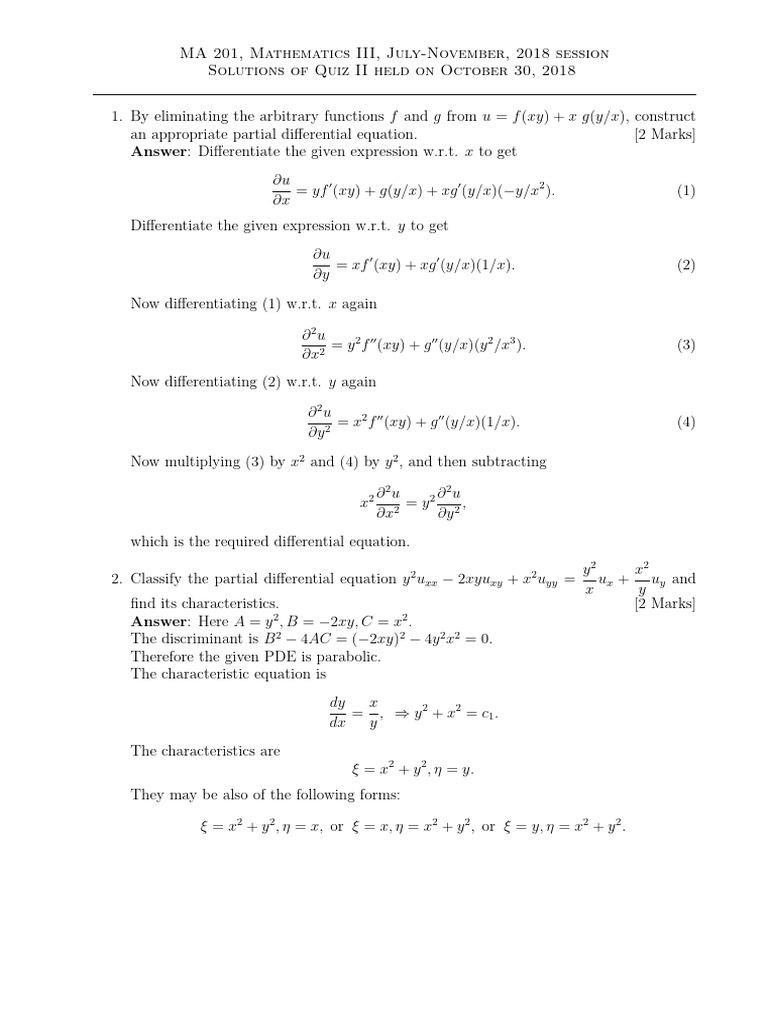 Quiz 2 Oct30 2018-Solutions | PDF