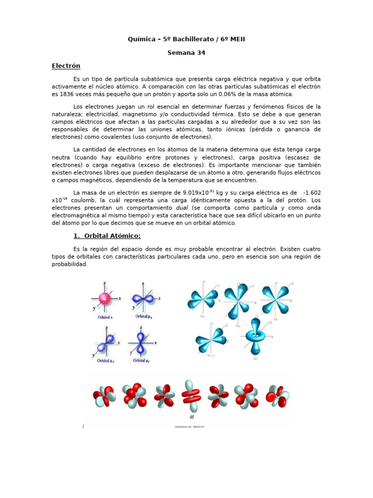 Quimica Semana 34 - Electrón | PDF