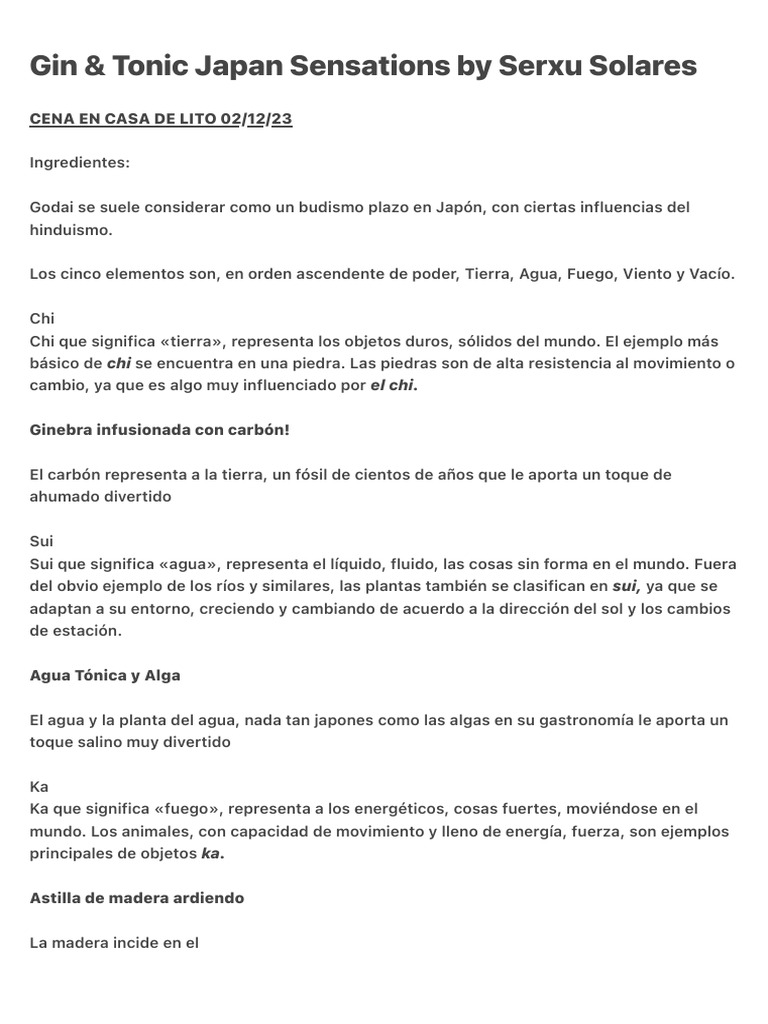 Gin & Tonic Japan Sensations by Serxu Solares | PDF