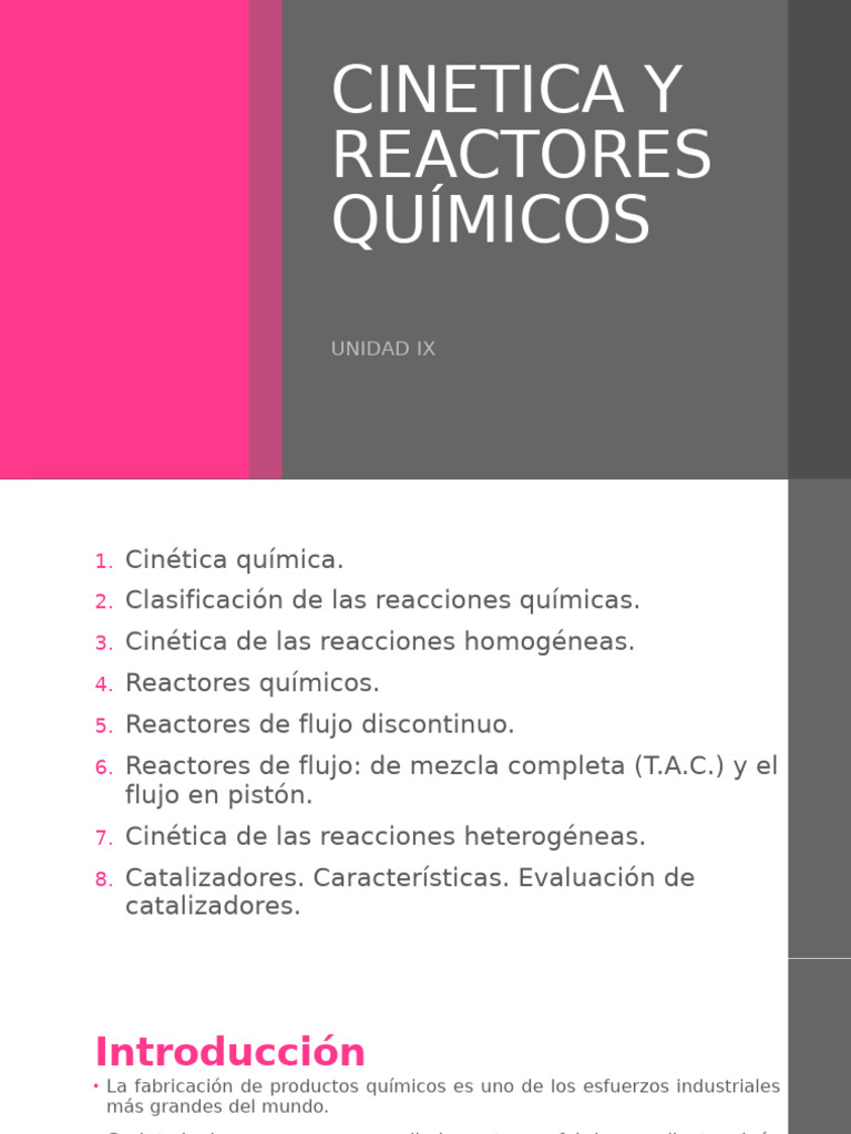 Cinetica y Reactores Químicos | PDF