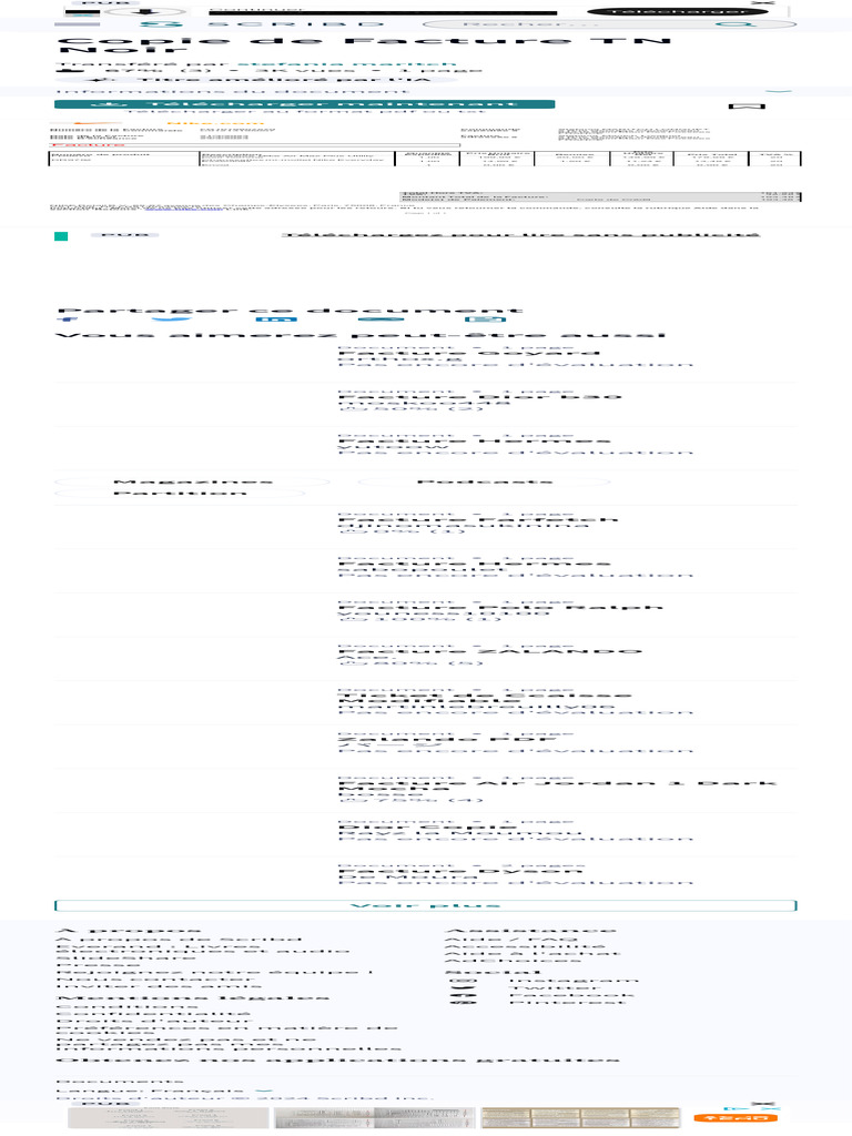 Copie de Facture TN Noir PDF Nike Chaussures | PDF