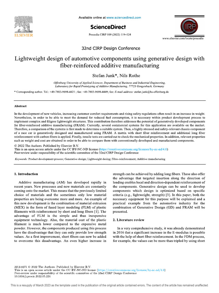 Lightweight Design of Automotive Components Using Generative Design ...