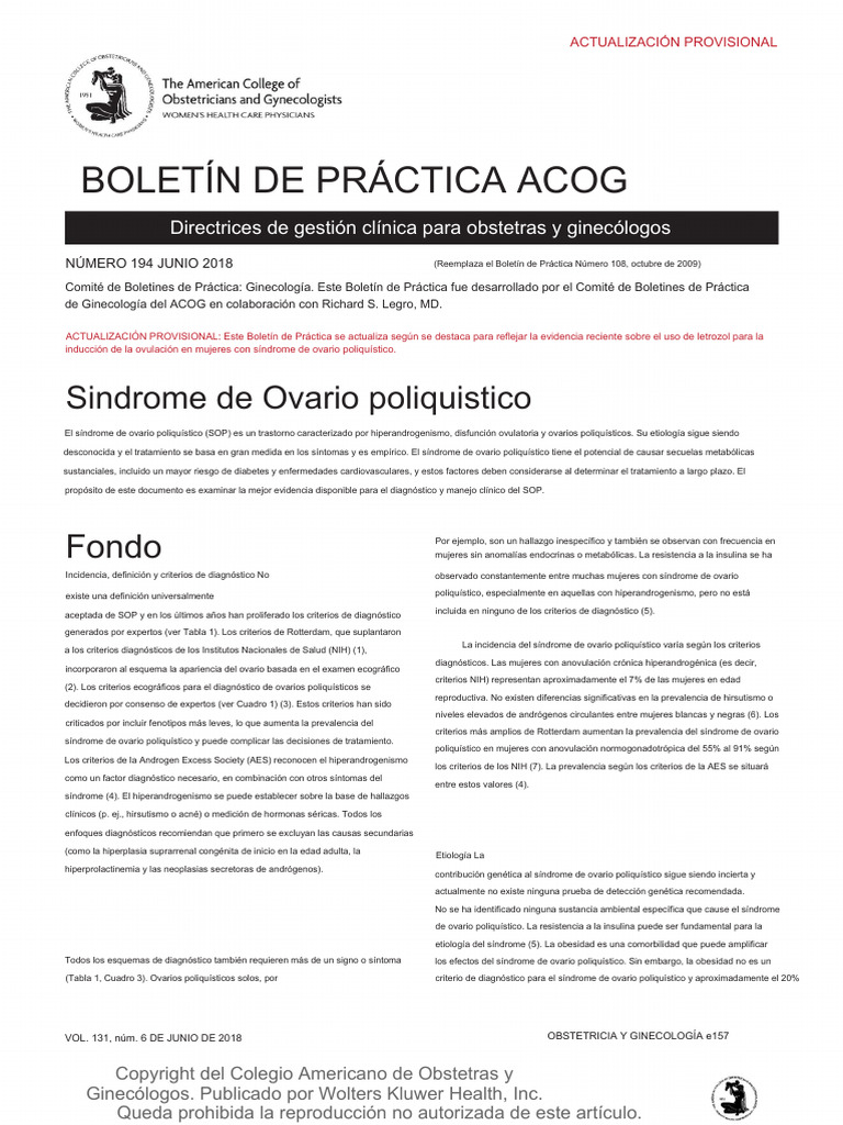 Acog Sop | PDF