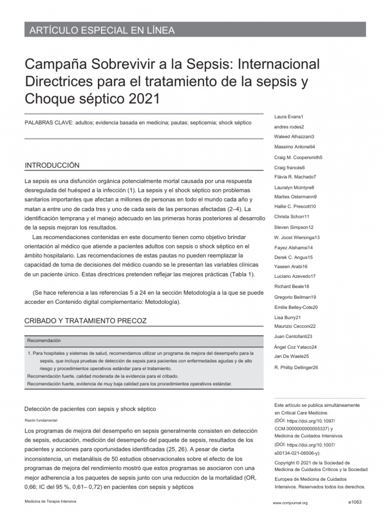 Surviving Sepsis Campaign - International Guidelines For Management of ...