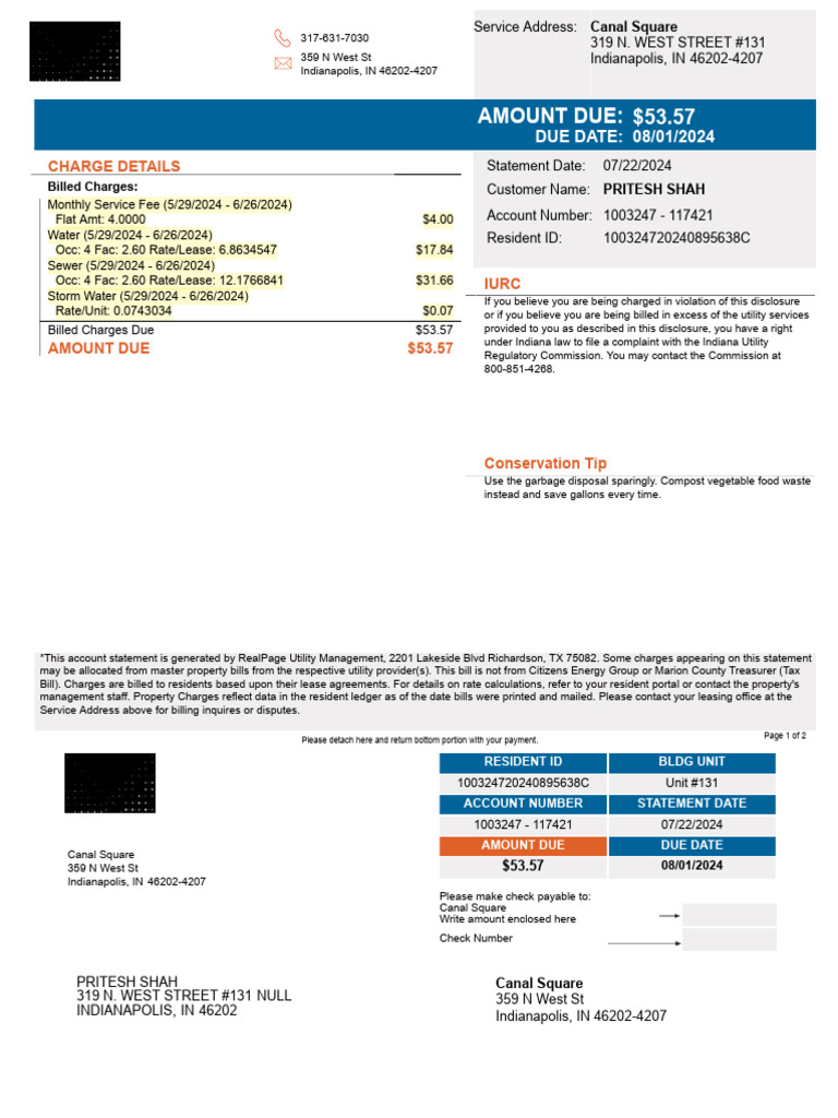 Water Bill | PDF