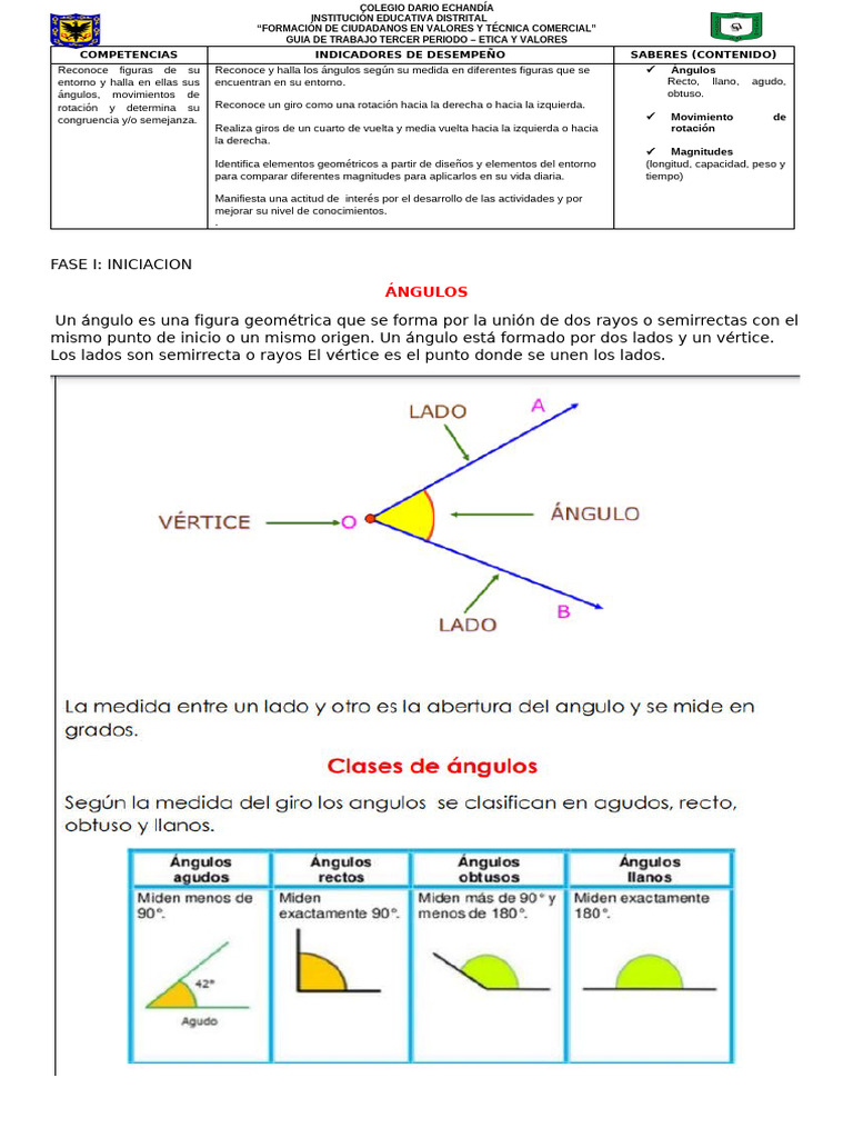 Guia de Aprendizaje Geometria Tercer Periodo Segundo | PDF
