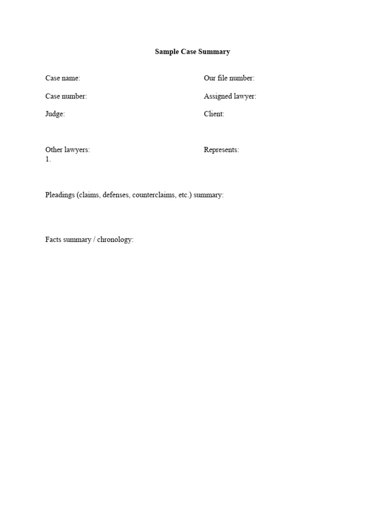 Case Summary | PDF