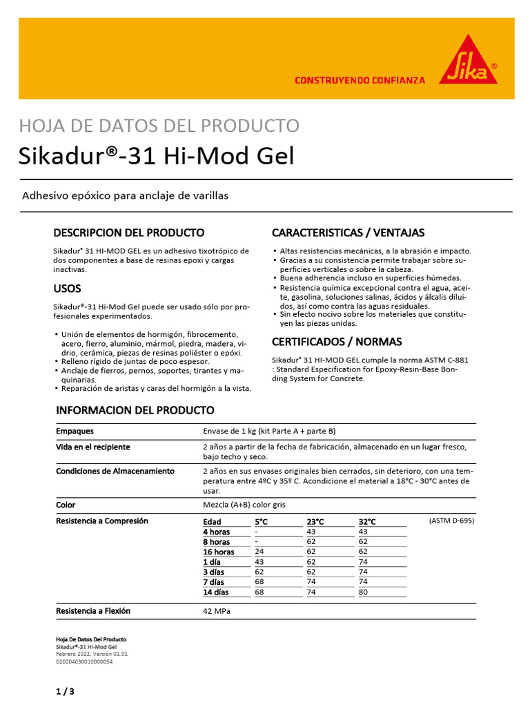 Sikadur 31 Hi Modgel | PDF