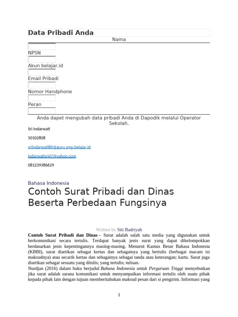 Contoh Surat | PDF