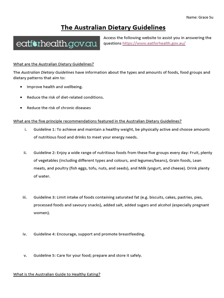 The Australian Dietary Guidelines | PDF | Foods | Cooking, Food & Wine