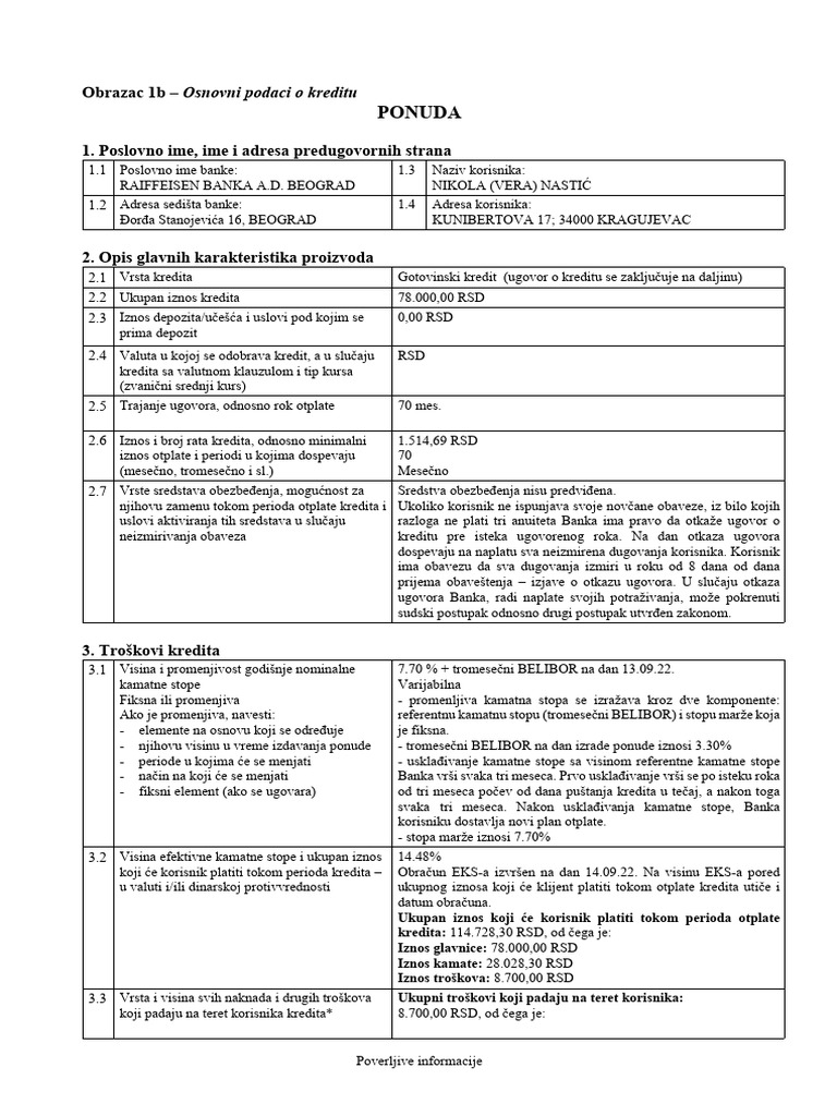 Indikativna Ponuda | PDF