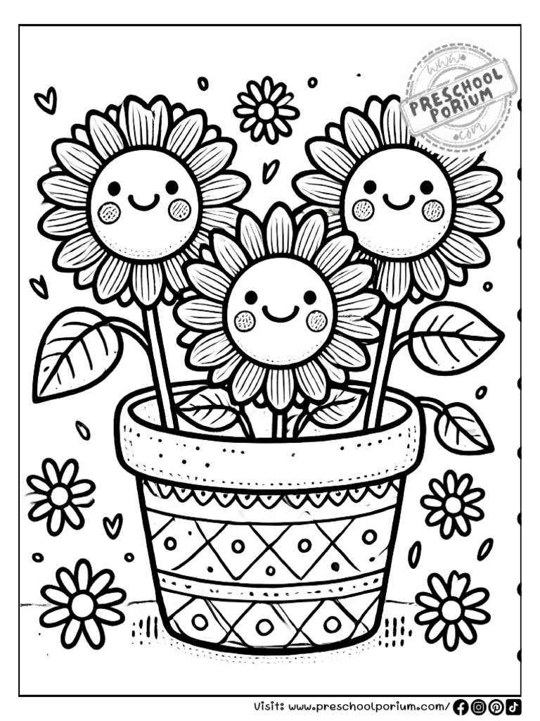 Sunflower Coloring Page | PDF